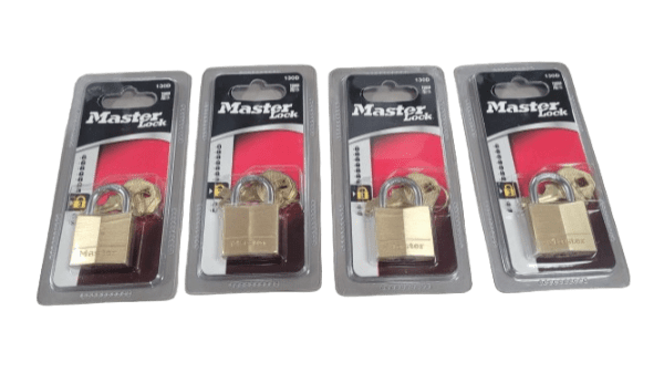 4-PACK Master Lock 1-3-6in. Brass Padlock 130D