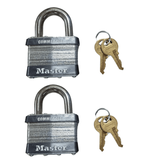 2-PACK Master Lock 2" COMMERCIAL Laminated Padlock Keyed Alike 5KA ...