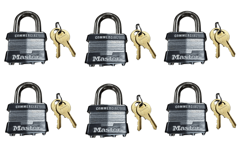 6-PACK Master Lock Commercial Padlock Keyed Alike Heavy Duty 1KA ...