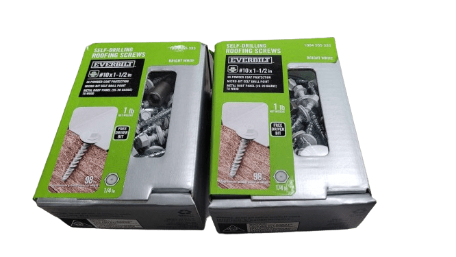 2-PACK Everbilt White Head Roofing Screw 1 lb. Box #10 x 1-1/2 in. (98 ...