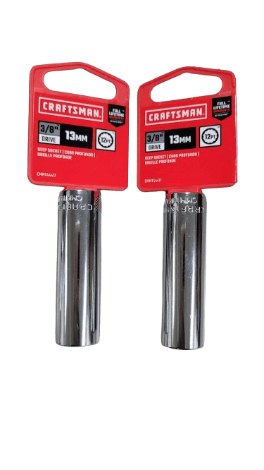 2-PACK Craftsman 13 mm x 3/8 in. drive Metric 12 Point Deep Socket ...