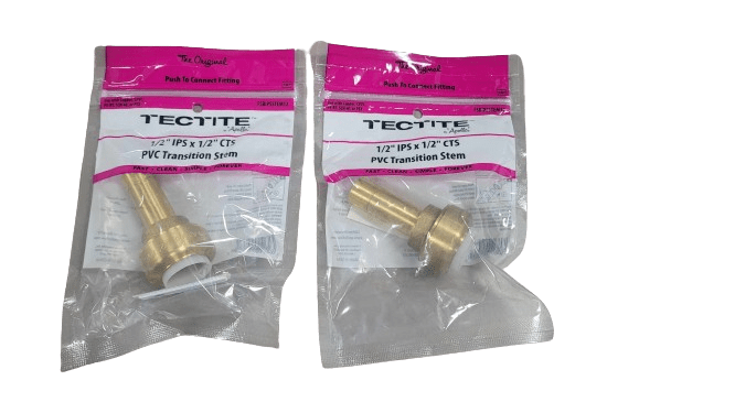 2-PACK Tectite 1/2" IPS Push-to-Connect x 1/2" CTS Street Transition ...
