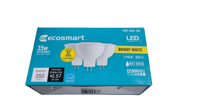 3-PACK EcoSmart 35W Equivalent MR16 Dimmable Energy Star LED Light Bulb ...