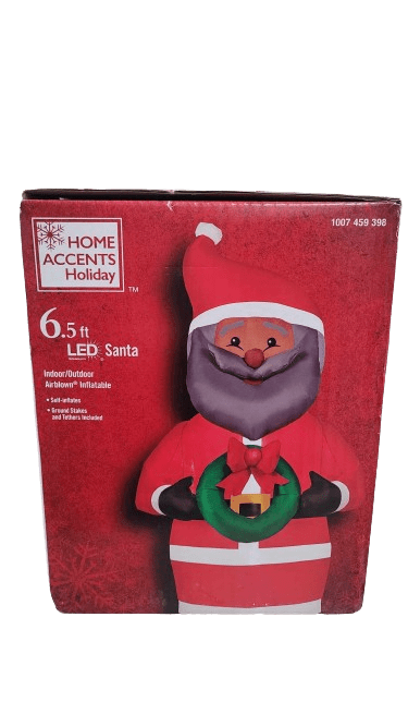 Home Accents Holiday 6 5 Ft African American Santa Inflatable With Led