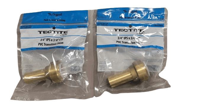 2-PACK Tectite 3/4" IPS Brass Push-Connect x 3/4" CTS Street Transition Adapter - Garland Home ...