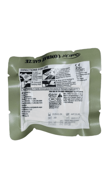 QuickClot Combat Guaze Vacuum Packed and Z Folded 3 IN x 4 YDS Guaze ...