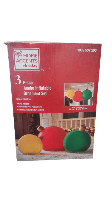 Home Accents Holiday 3-Piece Airblown Metallic Ornaments Inflatables ...