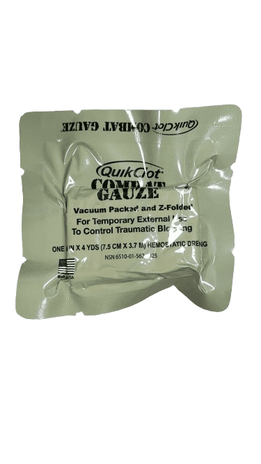 QuickClot Combat Guaze Vacuum Packed and Z Folded 3 IN x 4 YDS Guaze ...