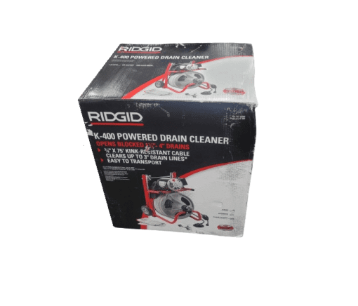 RIDGID K-400 Drain Cleaning Snake Auger 120V Drum Machine with 3/8″ x ...