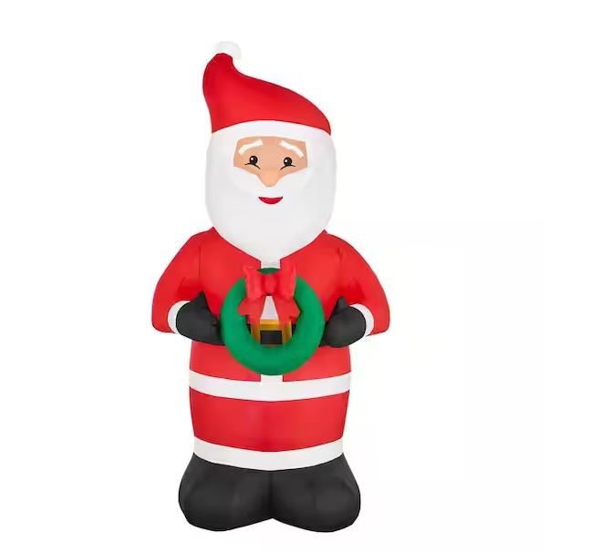 Home Accents Holiday 6.5 Santa Christmas Inflatable with LED Lights ...