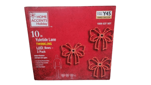 Home Accents Holiday 10 in. Hi-Vibrant Twinkling LED Holiday Bows (Set ...