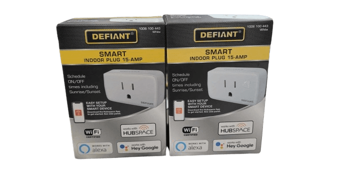 2-PACK Defiant 15-Amp 120v Smart Plug & Timer Wi-Fi Bluetooth Single ...