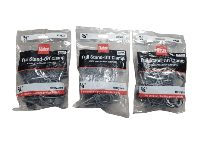 3-PACK Oatey 3/4 in. Full Pipe Clamp with Nail (10-Pack) - Garland Home ...