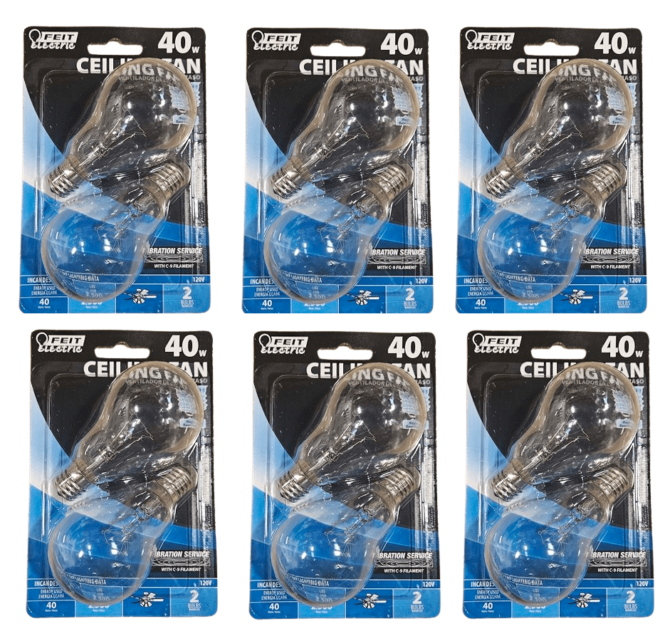 12-Pack Feit Electric 40-Watt A15 E17 Clear Light Bulb Soft White 2700K ...