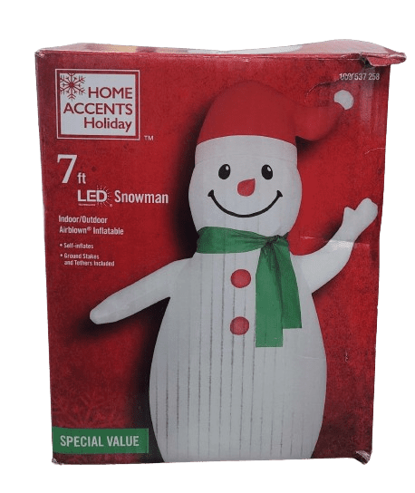 Home Accents Holiday 7 Ft Led Snowman Inflatable Garland Home Center