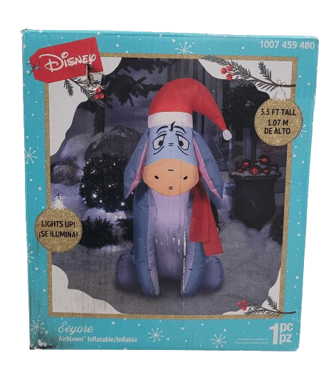 Disney 3.5 ft. Eeyore With Santa Hat Holiday Inflatable - Garland Home ...