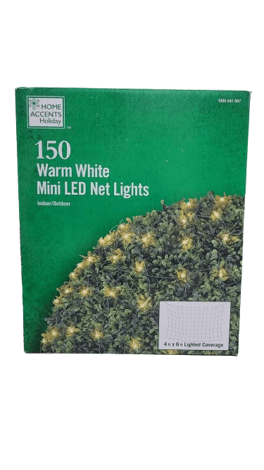 Home Accents Holiday 150L Warm White Mini LED Net Lights - Garland Home ...