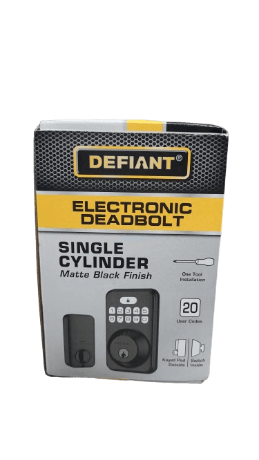 Defiant Single Cylinder Square Electronic Keypad Deadbolt Matte Black ...