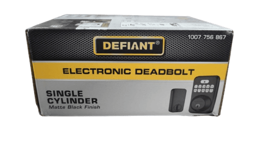 Defiant Single Cylinder Square Electronic Keypad Deadbolt Matte Black ...