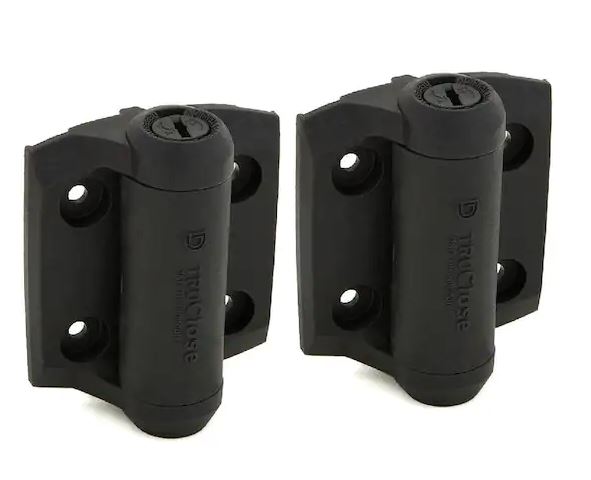 Tru-Close D&D 2-7/8" x 3-3/4" Black Self-Closing Metal Gate Hinge (2 ...