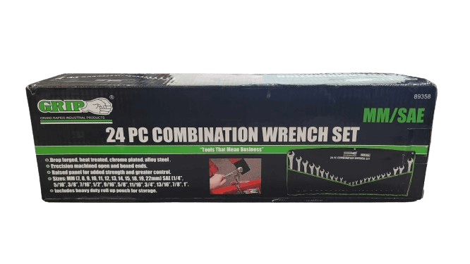 Grip MM/SAE Chrome Plated Combination Wrench Set (24-Piece) - Garland ...