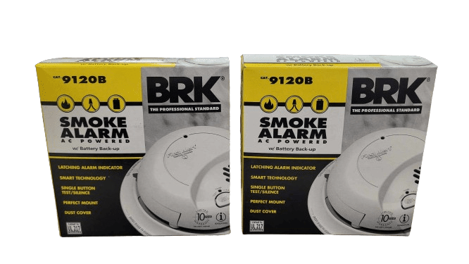 Lot of 2 BRK Brands 120-V Hardwire Ionization Sensor Smoke Alarm ...