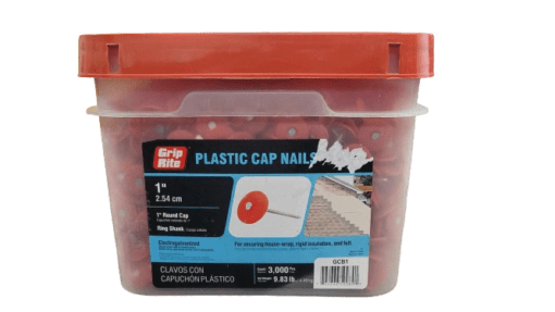 3000-PACK GripRite 1 in. Plastic Round Cap Roofing Nail - Garland Home ...