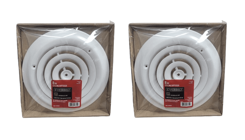 2-PACK Everbilt 8 in. Steel Round Diffuser in White – Garland Home Center