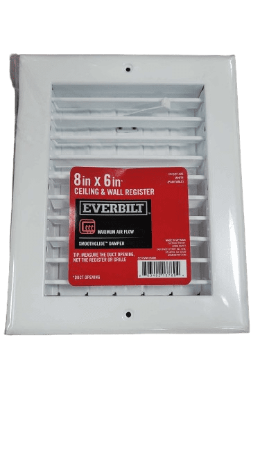 Everbilt 8 in. x 6 in. 1-Way Steel Adjustable Wall/Ceiling Register in ...