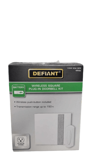 Defiant Wireless Plug-In Doorbell Kit with Wireless Push Button in ...