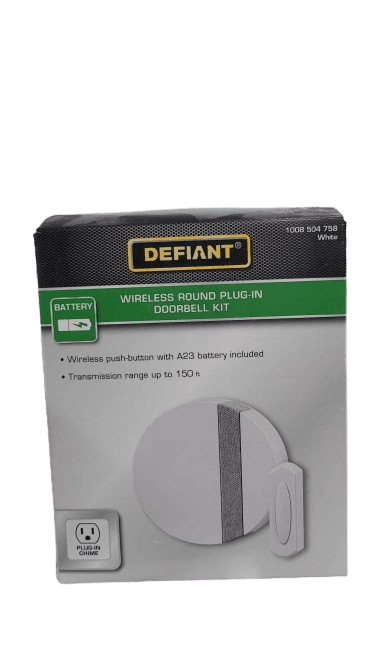 Defiant Wireless Plug-In Doorbell Kit with Wireless Push Button in ...