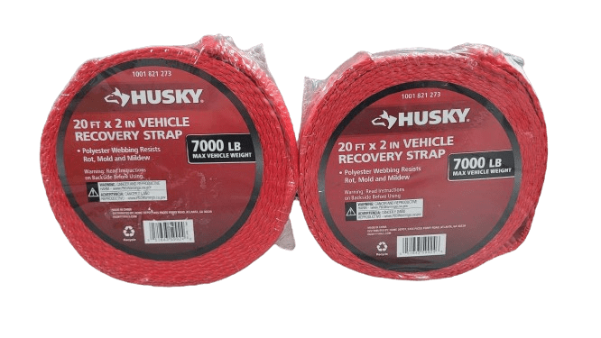 2-PACK Husky 20 ft. Vehicle Recovery Strap - 7000 lb - Garland Home Center