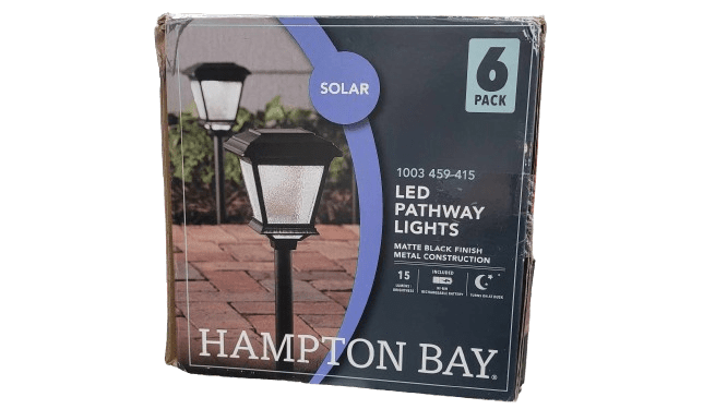 6-PACK Hampton Bay Solar Black Outdoor LED Landscape Path Light 15 ...