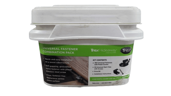 TREX - 200 sq. ft. Universal Hidden Deck Fasteners - Combo Bucket ...