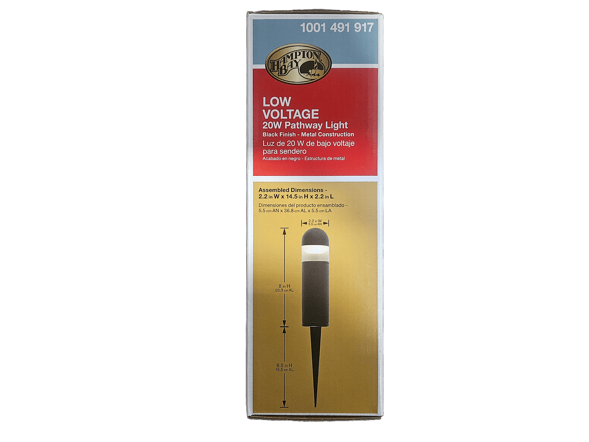 Low-Voltage 20-Watt Black Outdoor Halogen Landscape Path Bollard Light ...