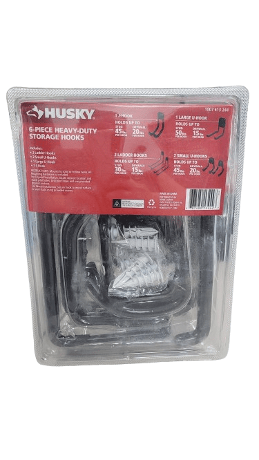 Husky Heavy-Duty Wall-Mounted Storage Hooks 6-Piece Value-Pack ...