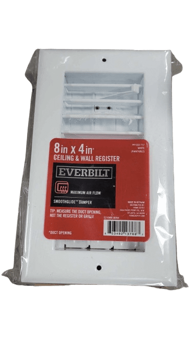 Everbilt 8 in. x 4 in. 1-Way Steel Adjustable Wall/Ceiling Register in ...