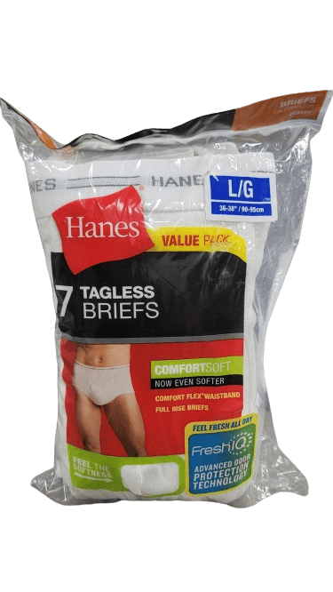 7-PACK Hanes Men's FreshIQ Comfort Flex Waistband White Briefs ...