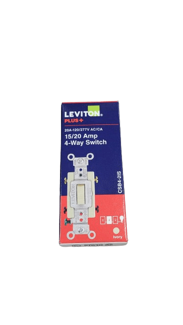 4-PACK Leviton 15/20 Amp 4-Way Toggle Switch in Ivory - Garland Home Center