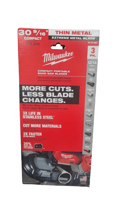 3-Pack Milwaukee 30-9/16" 12/14 TPI Thin Metal Cutting High Speed Steel ...