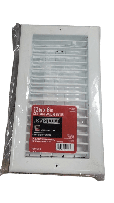 Everbilt 12 in. x 6 in. 1-Way Steel Adjustable Wall/Ceiling Register in ...