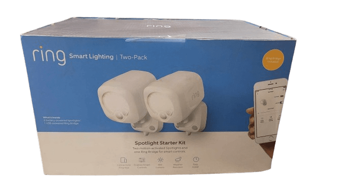 2-PACK Ring Smart Lighting Motion Activated Outdoor Spot Light Kit In ...