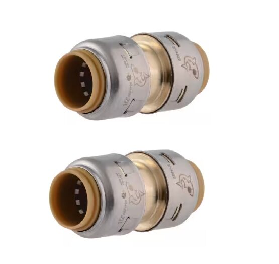 2-PACK SharkBite Max 1/2 in. Brass Push-to-Connect Coupling Fitting ...