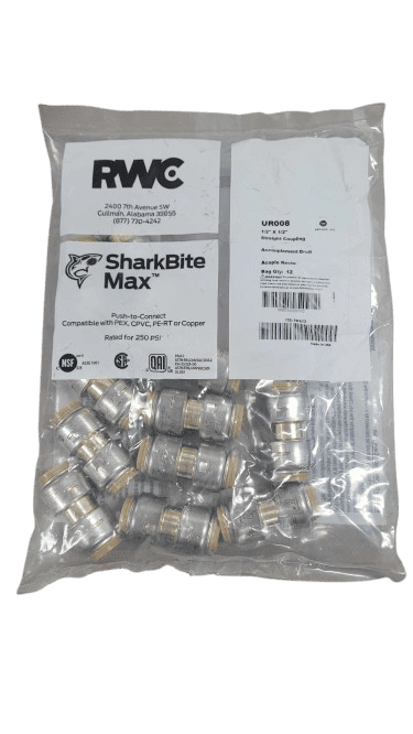 12-PACK SharkBite Max 1/2 in. Brass Push-to-Connect Coupling Fitting ...