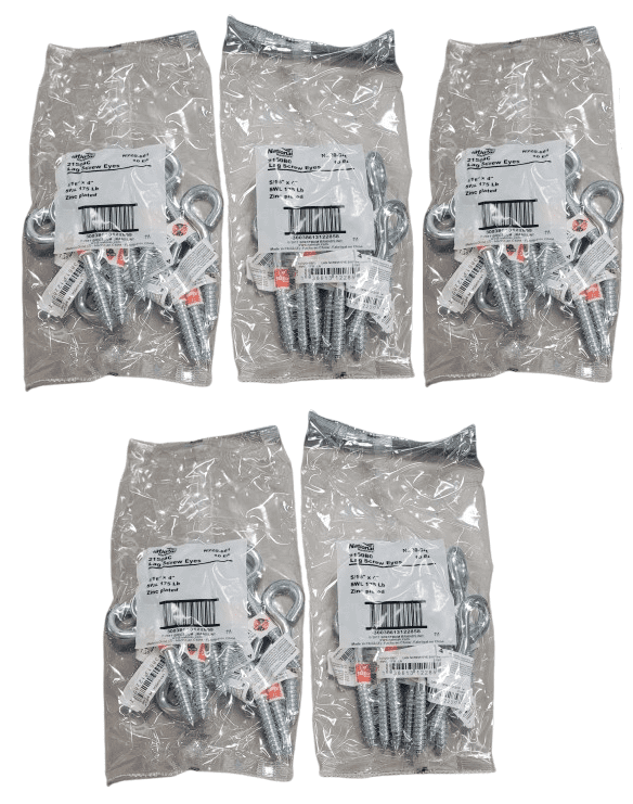 50-PACK National Hardware Lag Screw Eye 5/16 x 4" Zinc Plated Steel ...