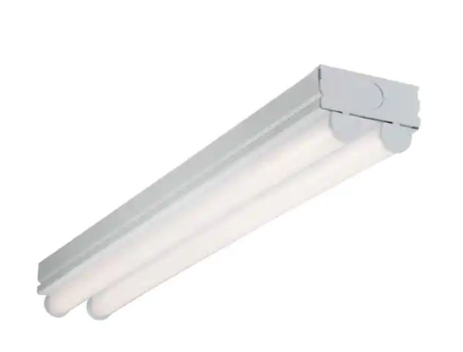 Metalux 2 ft. 2-Light Linear White Integrated LED Ceiling Strip Light ...