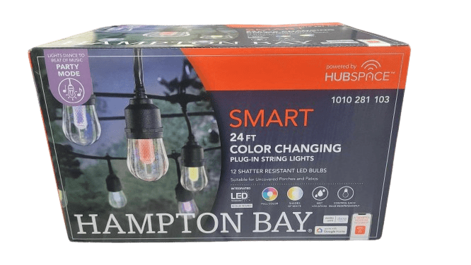 Hampton Bay Smart 24 ft. Indoor/Outdoor Plug-in LED RGBW String Light ...