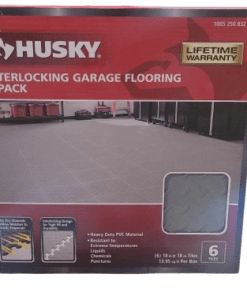 Husky Gray 18x18x2.1 PVC Exercise/Gym Flooring Tiles (6 Tiles/Case-13. ...