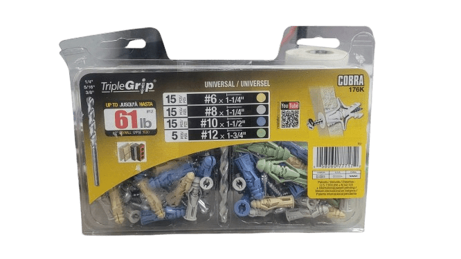 Cobra Triple Grip Multi-Purpose Anchor Kit with Screws (50 Pack ...
