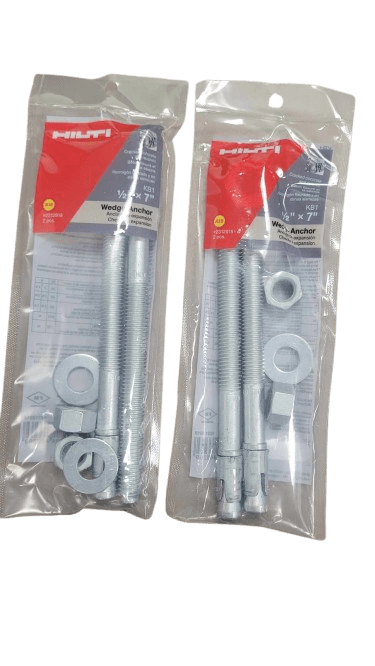 2-PACK Hilti 1/2" x 7" 1 Long Thread Concrete Wedge Anchor (2-Pack ...